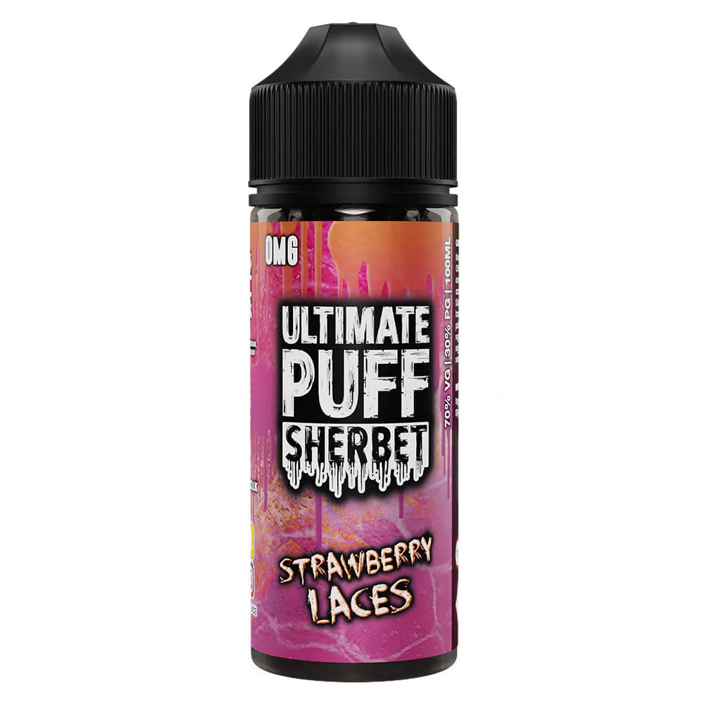 Ultimate Puffs Sherbet Strawberry Laces 100ml Vape Juice