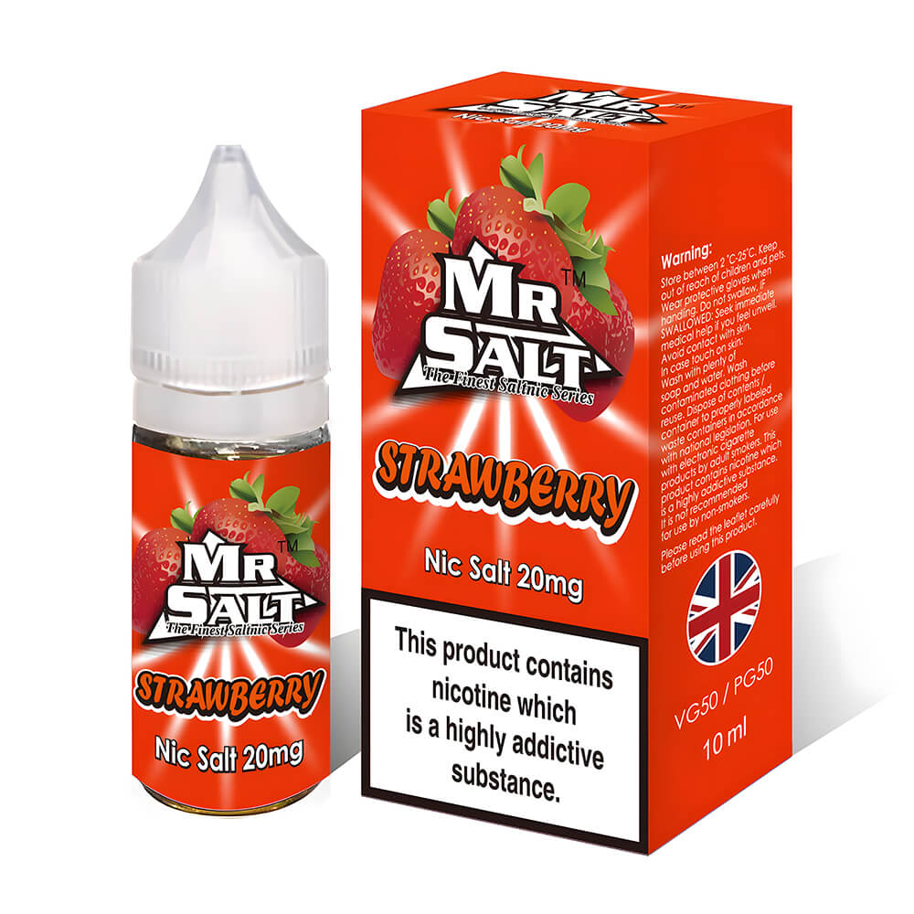 Strawberry Nic Salt Vape Juice by Mr Salt |5 for £11