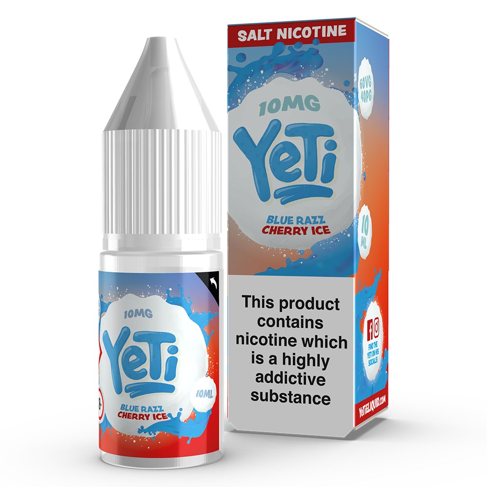 Yeti Nic Salt Vape Juice Blue Razz Cherry Ice